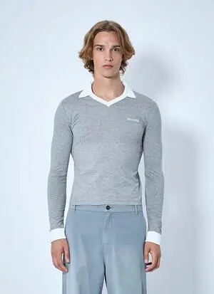 Miu Miu Collared Long Sleeve Knit Sweater