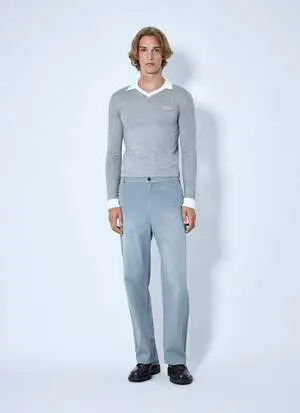 Miu Miu Collared Long Sleeve Knit Sweater