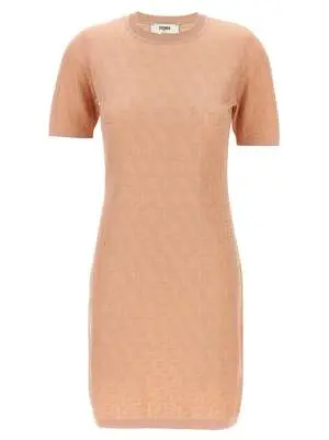 Fendi Ff Cotton Dress - Pink