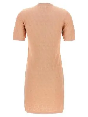 Fendi Cotton Micro Ff Pattern Mini Dress