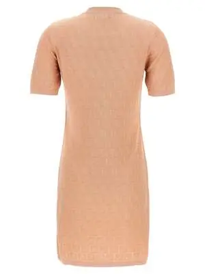Fendi Cotton Micro Ff Pattern Mini Dress