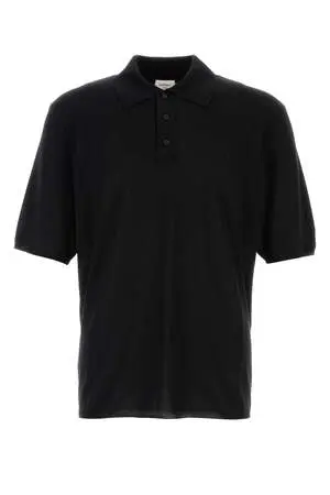 Saint Laurent Wool Polo Shirt - Black