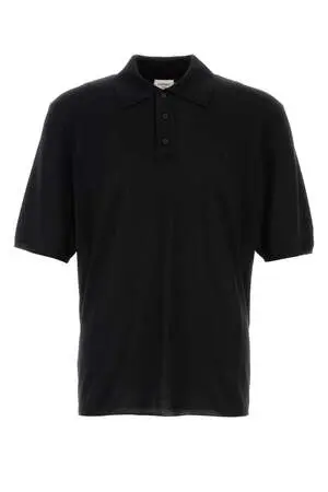 Saint Laurent Wool Polo Shirt - Black