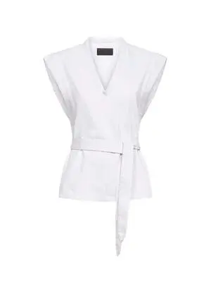 LEMAIRE Milk Bleached Denim Belted Chasuble - Multicolor