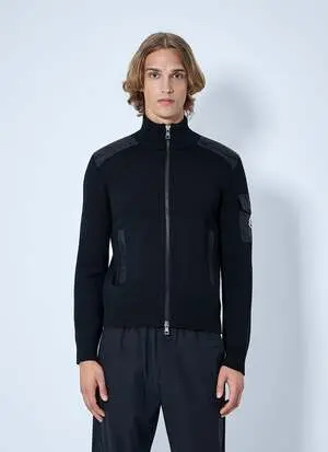 Moncler Zip-up High-neck Sweater - Black