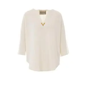 VALENTINO Valentino Garavani Women Sweater With V Logo Detail