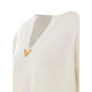 Valentino Garavani V-logo Virgin Wool Sweater - White