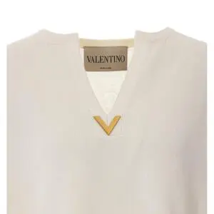 Valentino Garavani V-logo Virgin Wool Sweater - White