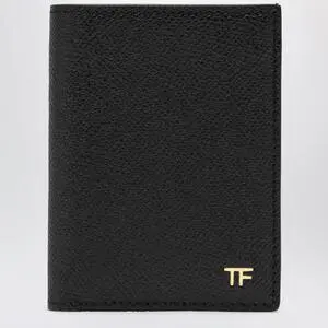 TOM FORD Grained Leather Card Holder With Logo - Black