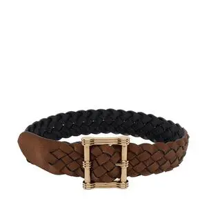 Etro ETRO Reversible Belt In Leather And Braided Suede Brown