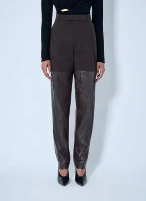 Bottega Veneta Contrast Panel Tailored Trousers - Brown