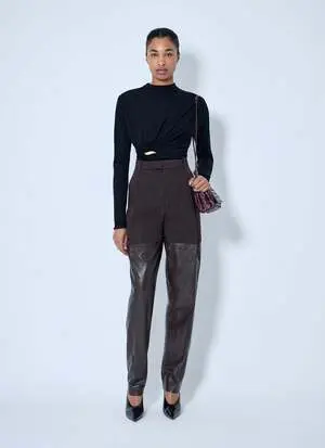 Bottega Veneta Contrast Panel Tailored Trousers - Brown