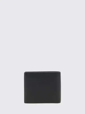 Saint Laurent Tiny Cassandre East/west Wallet In Grained Leather - Black