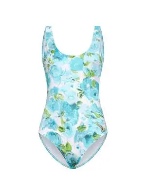 Chloé Aqua Flower-print Lycra One-piece Swimsuit - Multicolor