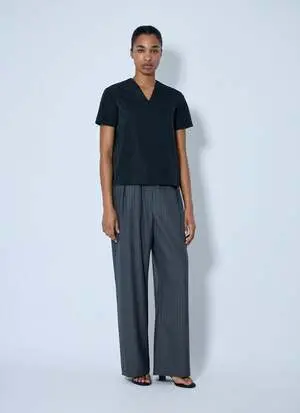 JIL SANDER Pinstripe Wide-leg Trousers - Gray