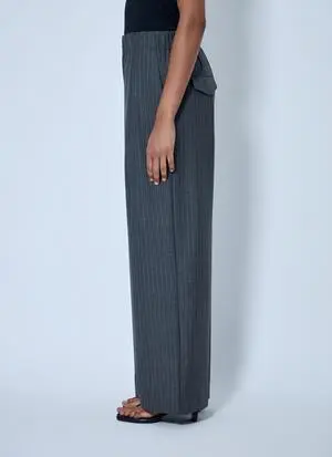 JIL SANDER Pinstripe Wide-leg Trousers - Gray