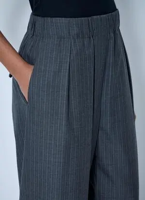 JIL SANDER Pinstripe Wide-leg Trousers - Gray