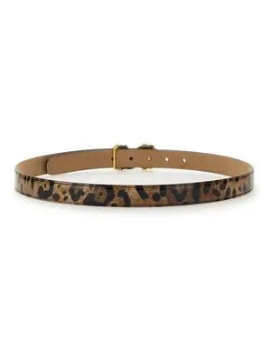 Dolce & Gabbana Leopard Print Leather Belt - Multicolor