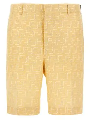 Fendi Bermuda Jacquard Ff Shorts - Yellow