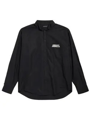 Balenciaga Masking Tape Large Fit Poplin Shirt - Black