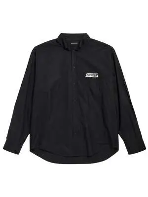 Balenciaga Masking Tape Large Fit Poplin Shirt - Black