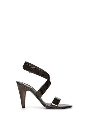 Alaïa Brun Metal Mirror-effect Leather Cone Sandals - Multicolor