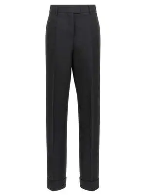 FERRAGAMO Stretched Pleated Trousers - Black