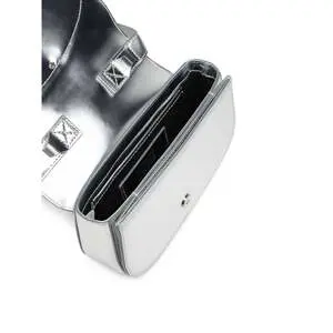 DIESEL® Glossed Leather Shoulder Bag - Silver
