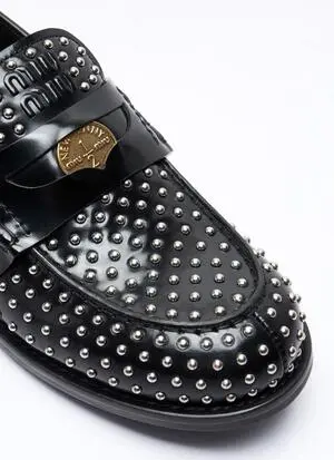 Miu Miu Studded Leather Loafers