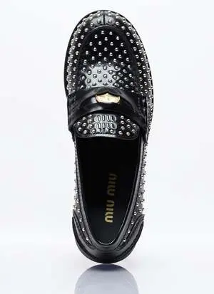 Miu Miu Studded Leather Loafers