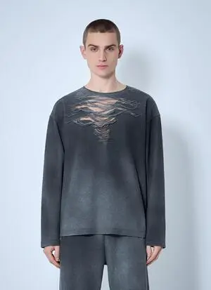 DIESEL® S-ruben Distressed Cotton-blend Sweater