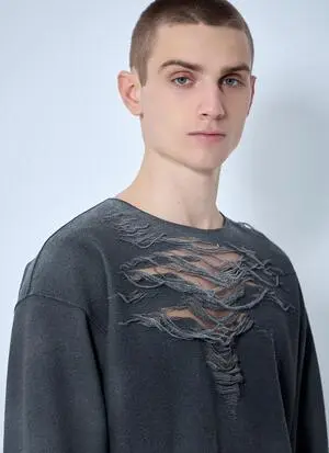 DIESEL® S-ruben Distressed Cotton-blend Sweater