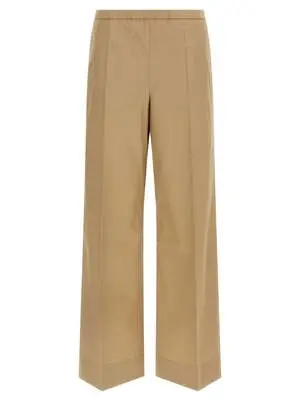 Moncler Grosgrain Logo Patch Pants - Cream