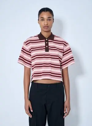 Moncler Striped Polo Shirt - Pink