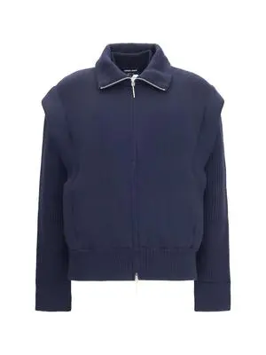 Giorgio Armani Padded Virgin Wool Bomber Jacket - Blue