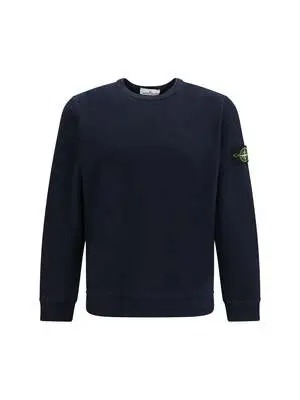 Stone Island Crewneck Cotton Sweatshirt - Blue