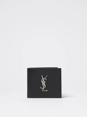 Saint Laurent Cassandre East/west Leather Wallet - Black