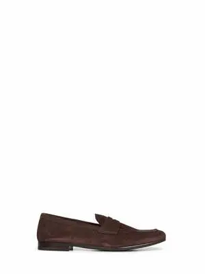 Prada Calzature Dark Brown Suede Loafers - Multicolor