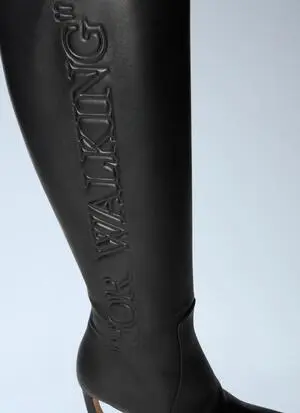 Off-White Leather For Walking Loop Boots