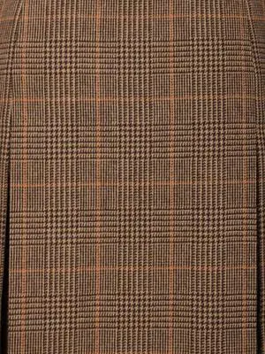 Saint Laurent Prince Of Wales Skirt - Brown
