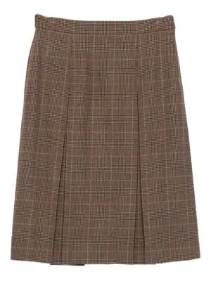 Saint Laurent Prince Of Wales Skirt - Brown