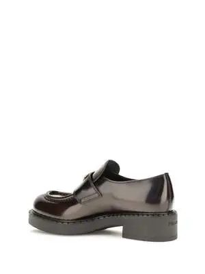 Prada Leather Logo Loafers