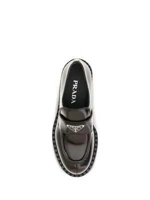 Prada Leather Logo Loafers