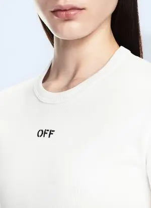 Off-White Off Stamp Ribbed T-shirt - White