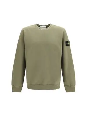 Stone Island Stone Island Men Crewneck Cotton Sweatshirt Green