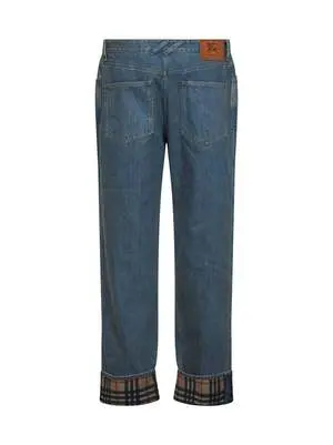 Burberry Medium Blue Denim Jeans With Check Details