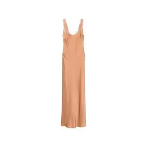 FORTE_FORTE Satin Lace Trim Dress - Cream