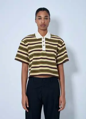 Moncler Striped Polo Shirt - Brown