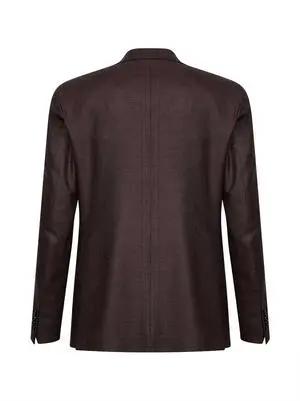 Tagliatore Dark Brown Silk And Wool Vesuvio Double-breasted Blazer
