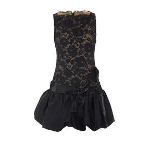 SELF-PORTRAIT Hem Mini Dress - Black